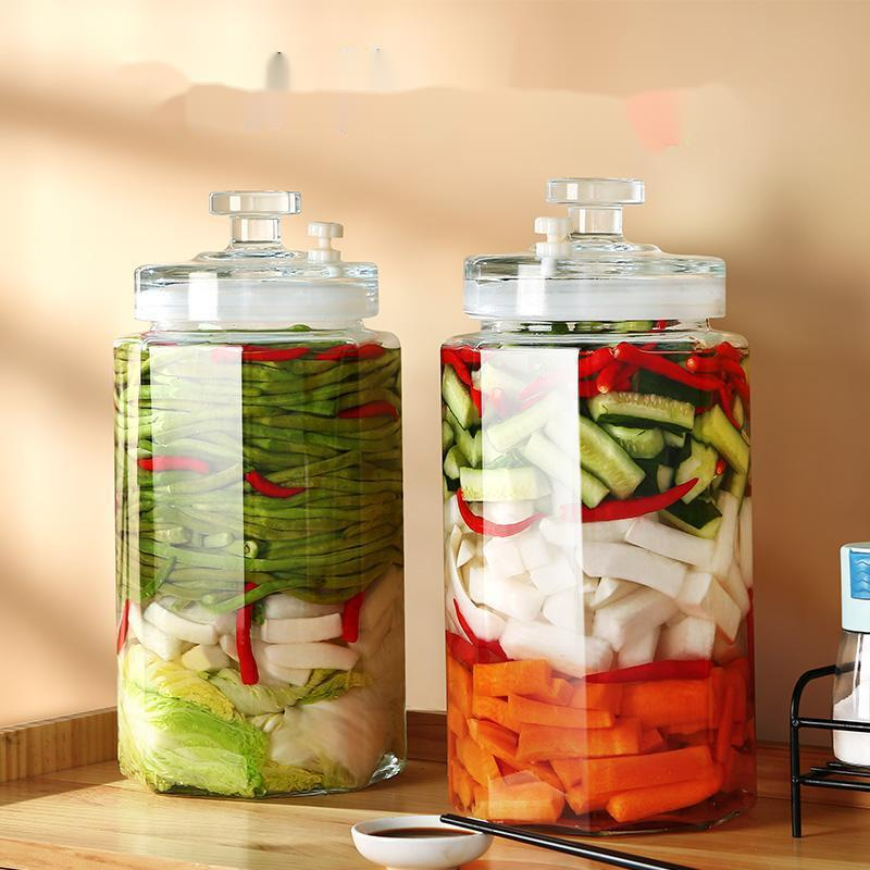Kitchen Storage Container Pickle Jar Glass Hermetic Food Box - Hudare