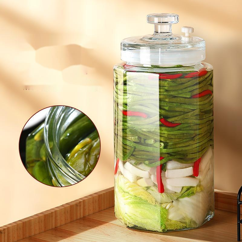 Kitchen Storage Container Pickle Jar Glass Hermetic Food Box - Hudare